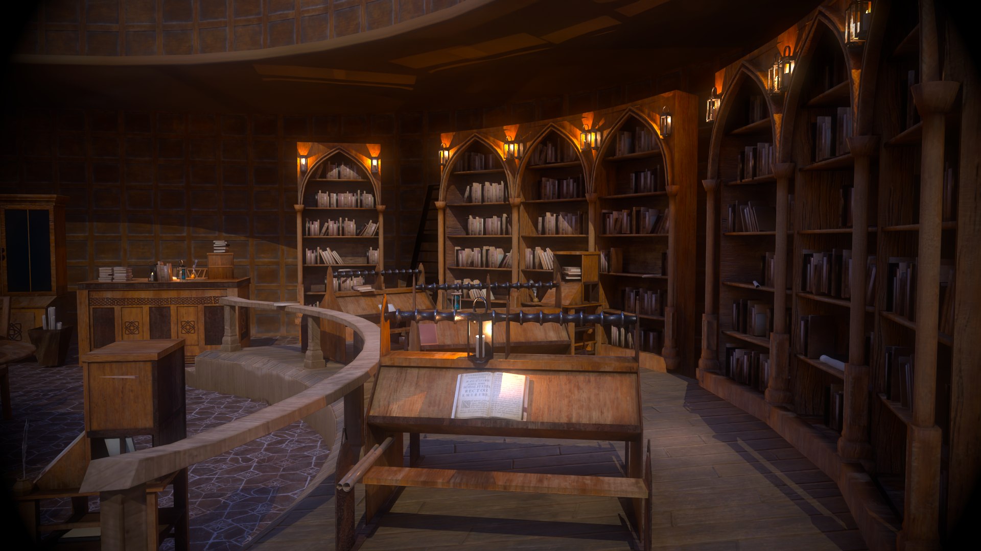 Free 3D model Medieval Library Model Pack Rustic Low-poly 3D model ...