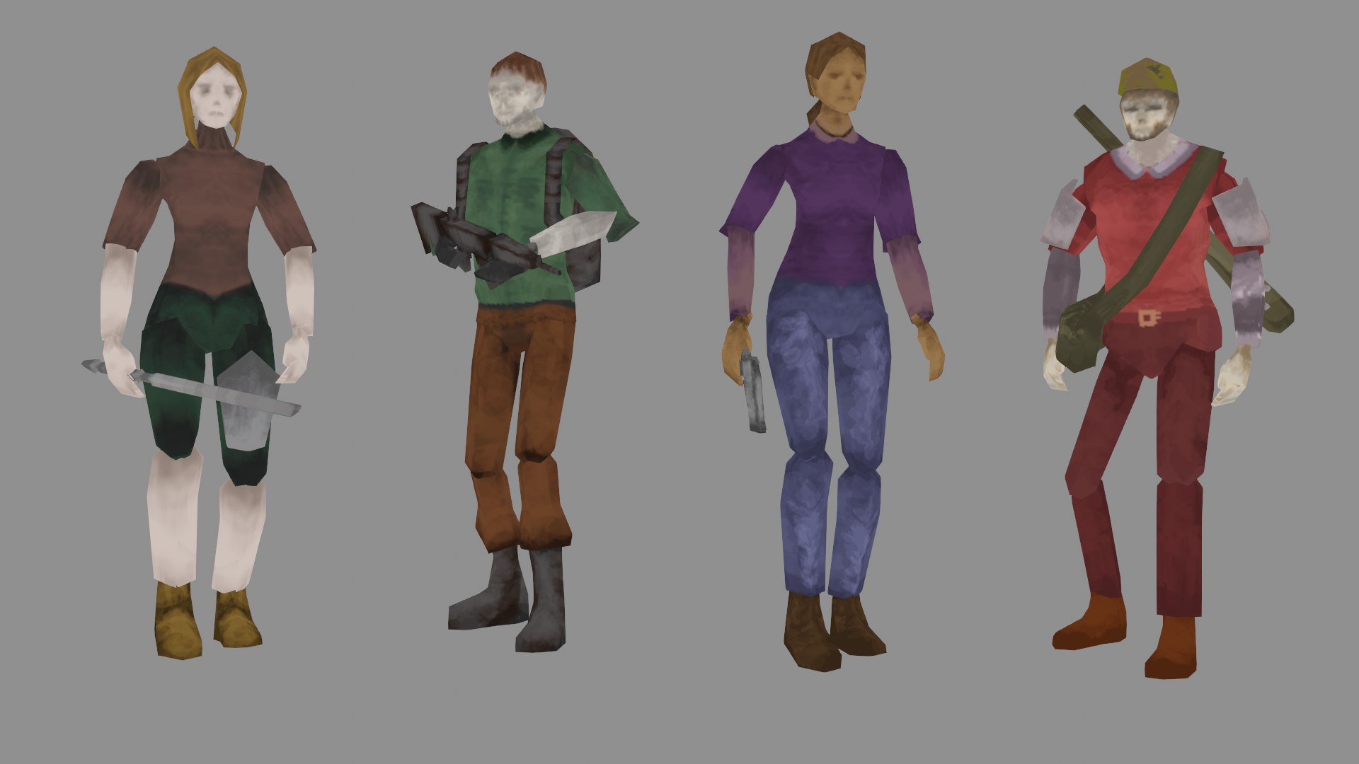 Free 3D Retro Apocalypse Survivors - Animated - TurboSquid 2272844