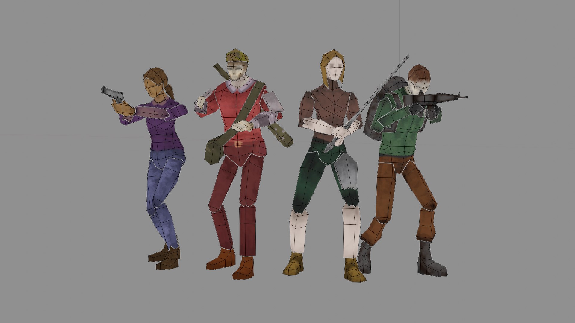 Free 3D Retro Apocalypse Survivors - Animated - TurboSquid 2272844