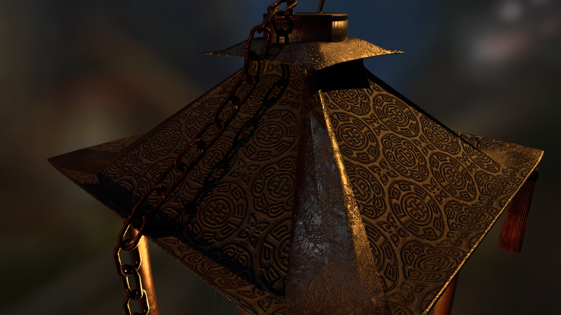 3D Old Stylized Asian Lantern - TurboSquid 2038819
