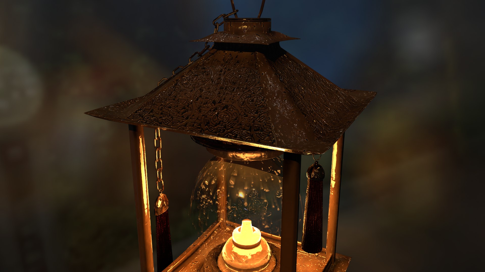 3D Old Stylized Asian Lantern - TurboSquid 2038819