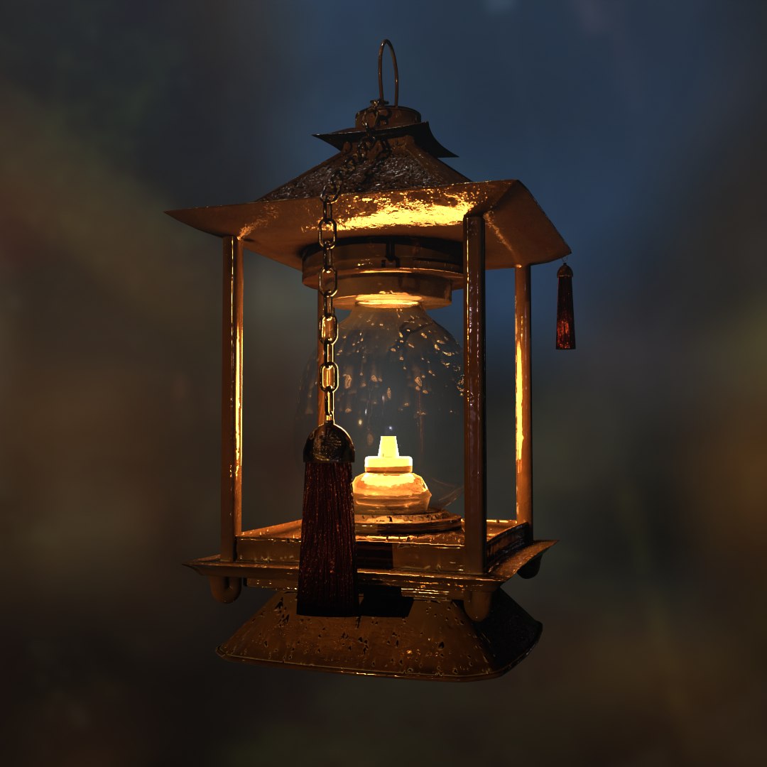 3D Old Stylized Asian Lantern - TurboSquid 2038819