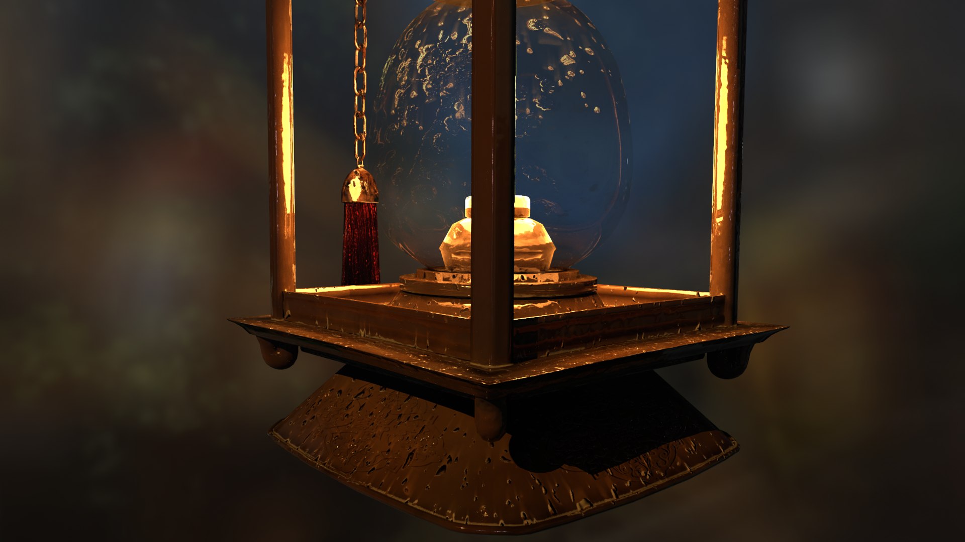 3D Old Stylized Asian Lantern - TurboSquid 2038819