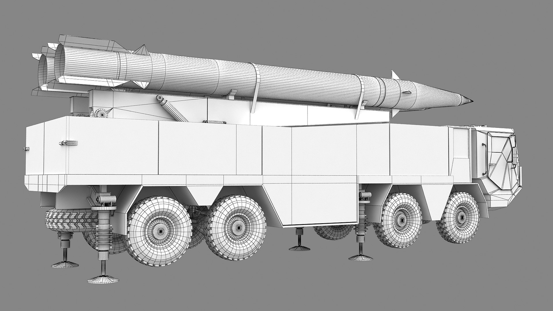 3D Zulfaghar Iranian Ballistic Missile Launcher Vehicle Model ...