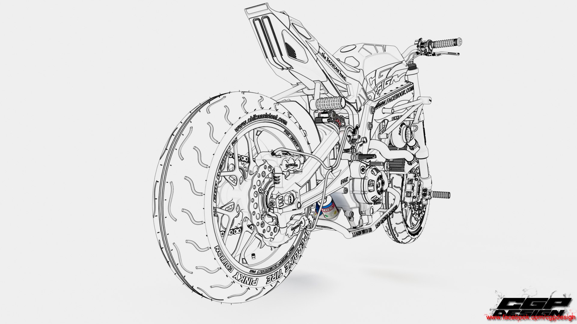 3D Pinki Sport Motorcycle Complete Model 3D Drawing Solidworks Design ...