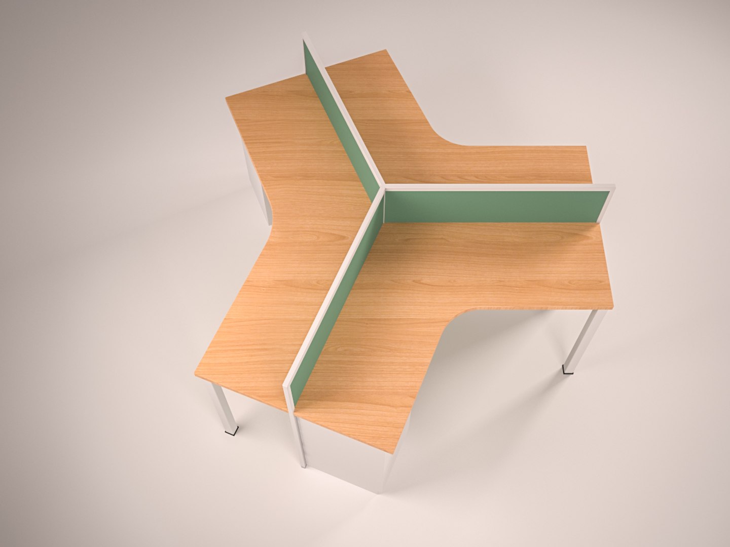 3D Triple Desk Model | 1148693 | TurboSquid