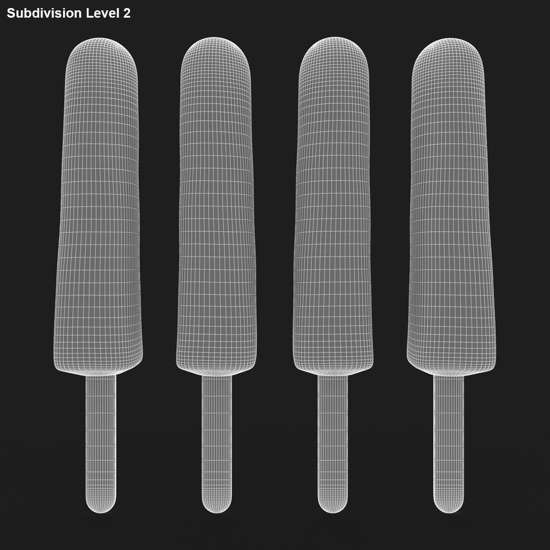 3d popsicle 4 colors model