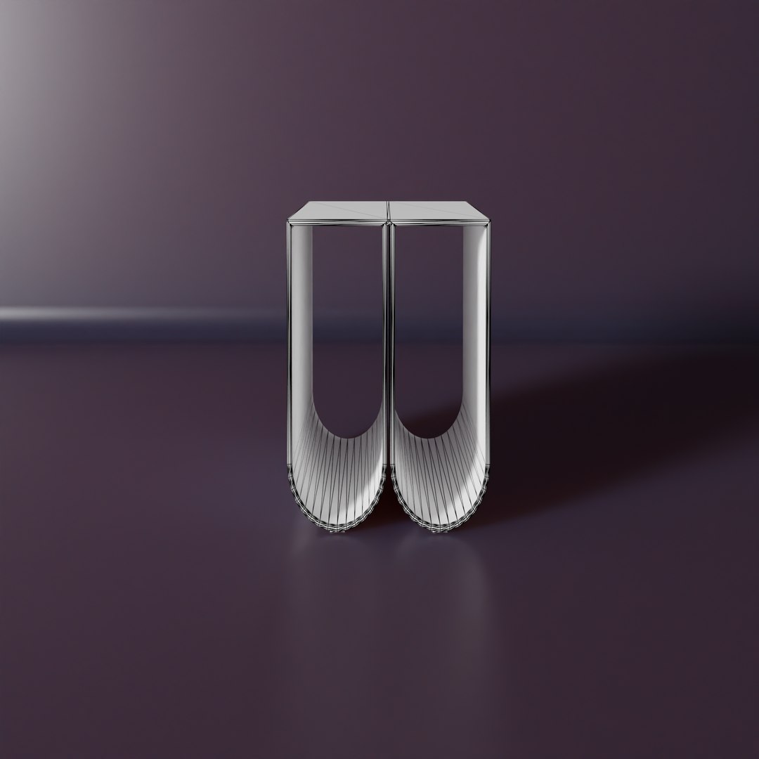 Realistic 3D model of a coffee table in a minimalistic concrete 3D ...