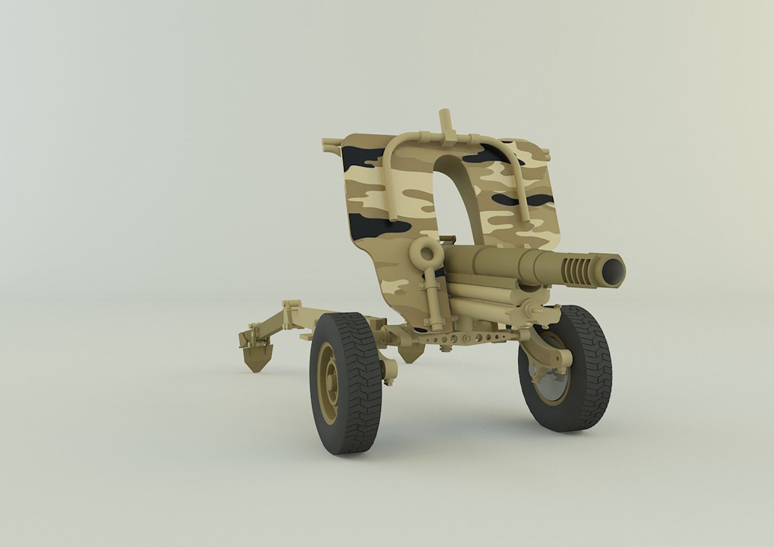 Howitzer 105mm Cannon Gun Model - TurboSquid 2062851