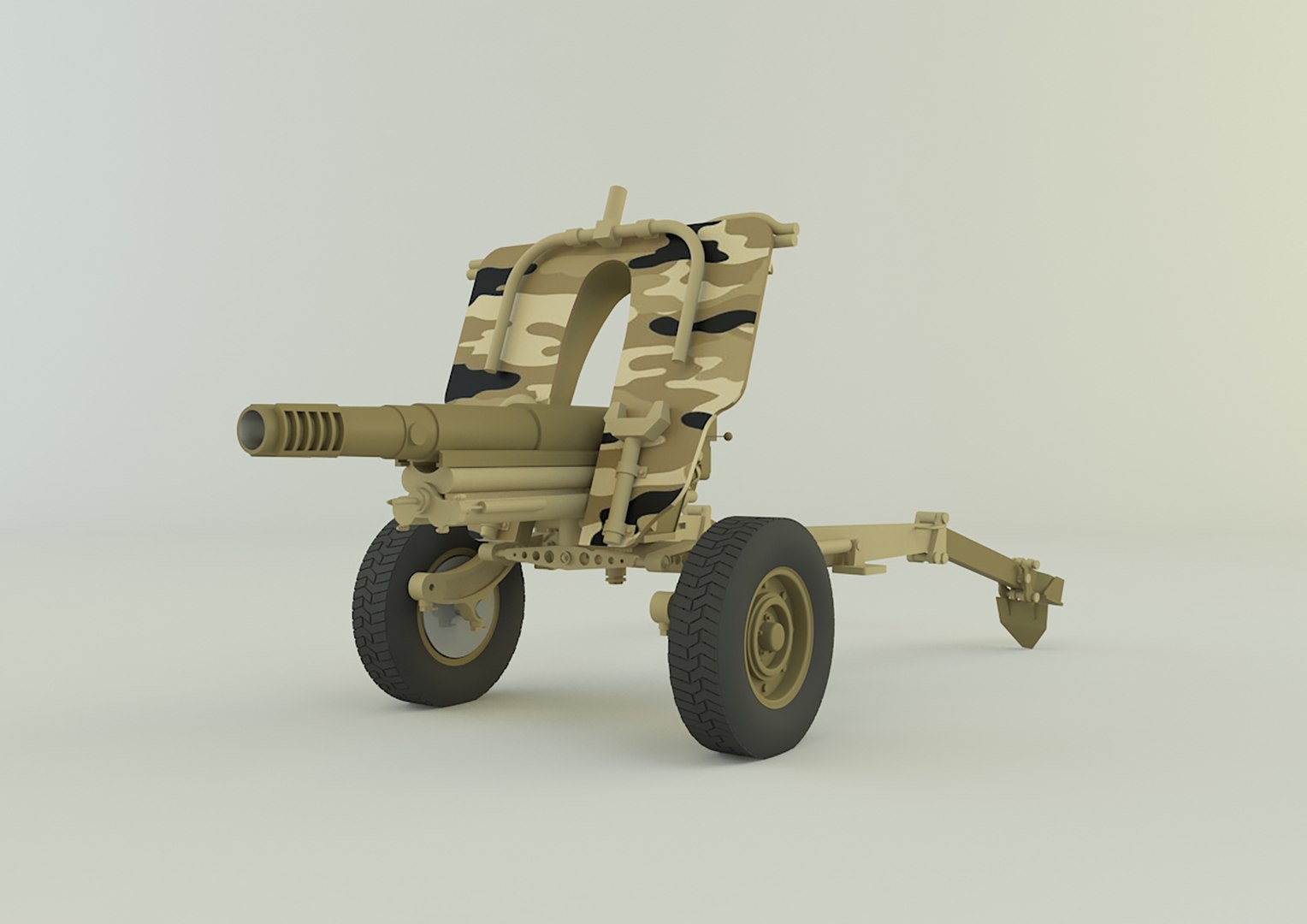 Howitzer 105mm cannon gun model - TurboSquid 2062851