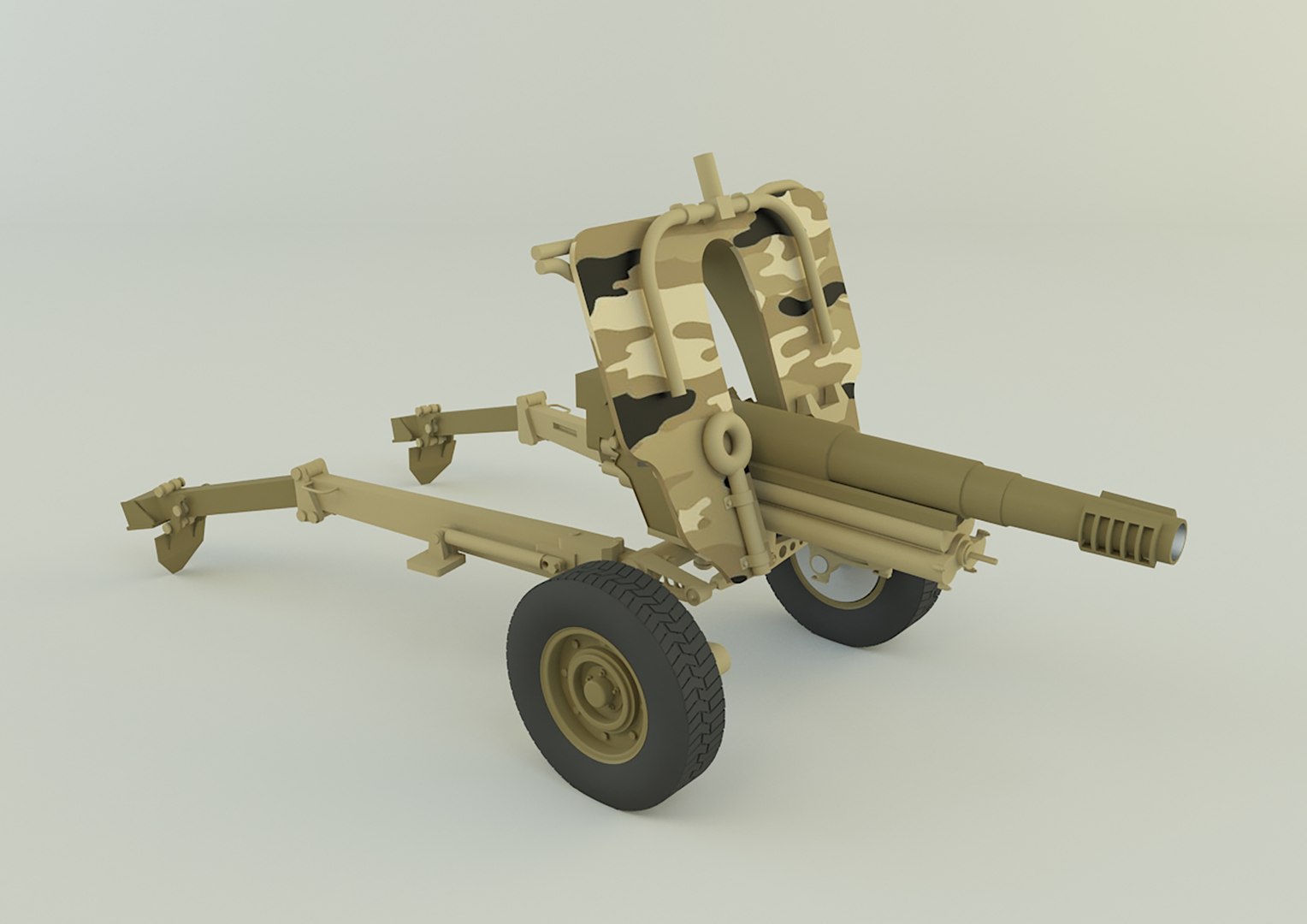 Howitzer 105mm Cannon Gun Model - TurboSquid 2062851
