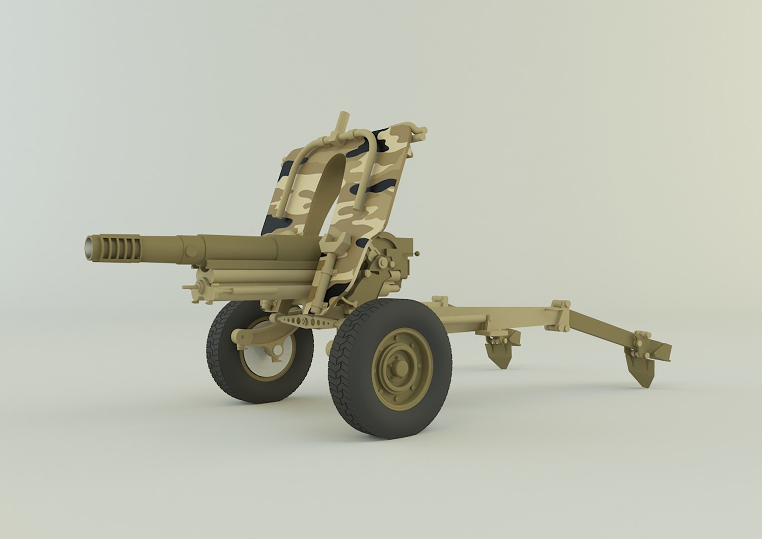 Howitzer 105mm cannon gun model - TurboSquid 2062851