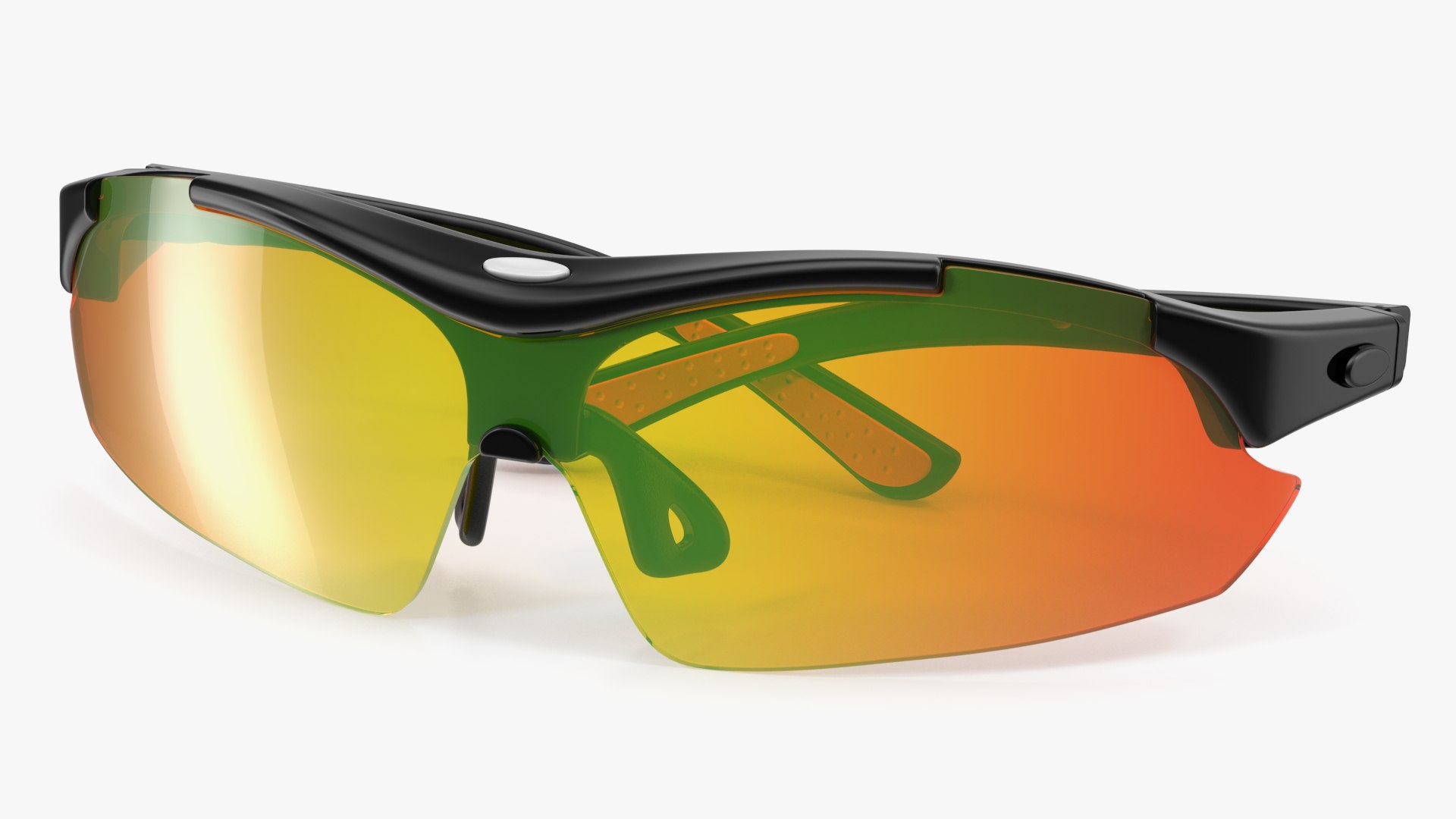 3D Black Sport Eyeglass with Orange Glasses - TurboSquid 2096378