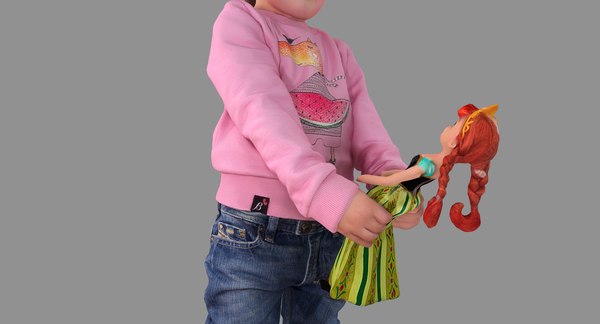 3d model of girl doll people human
