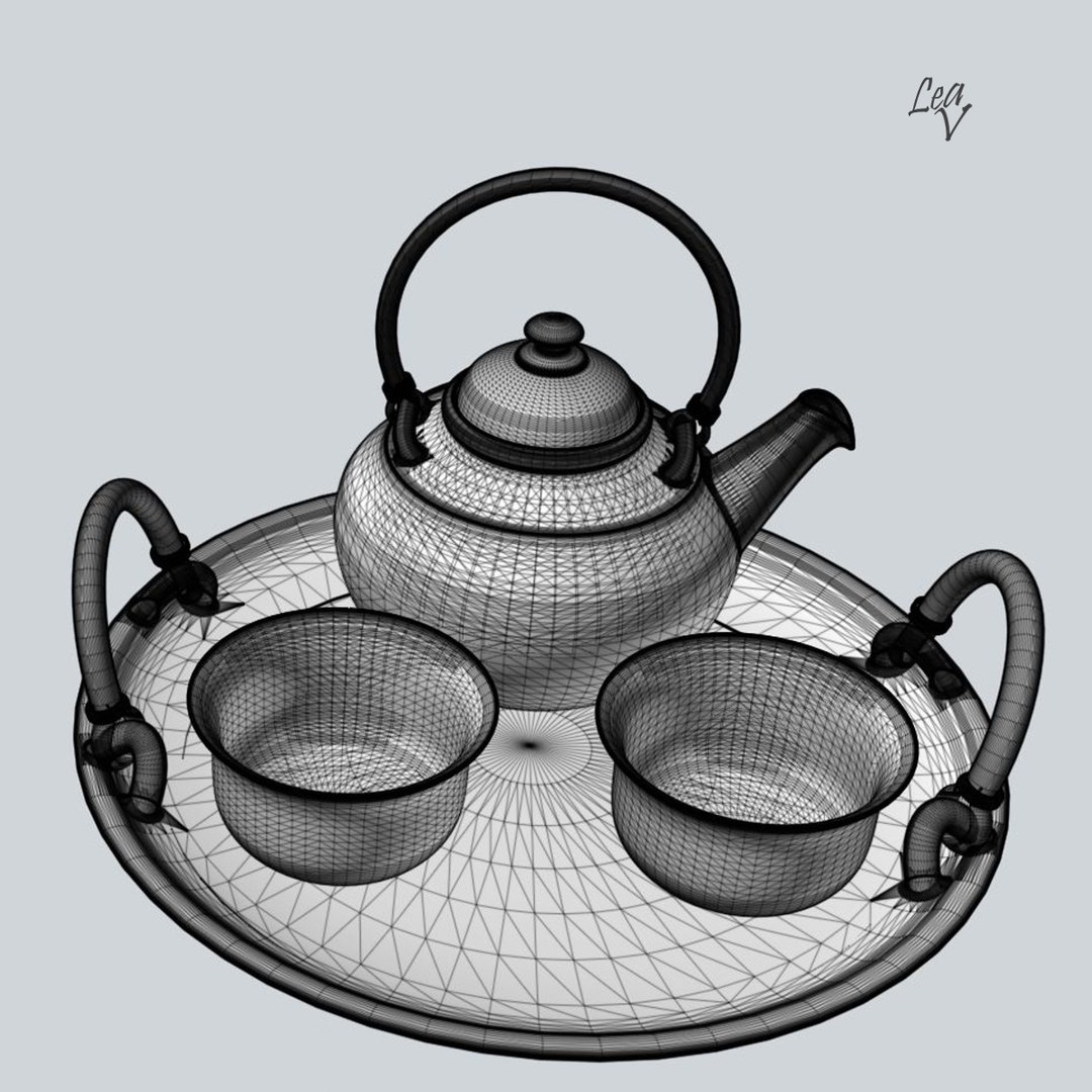 Ceramic Tea Set 3d Model