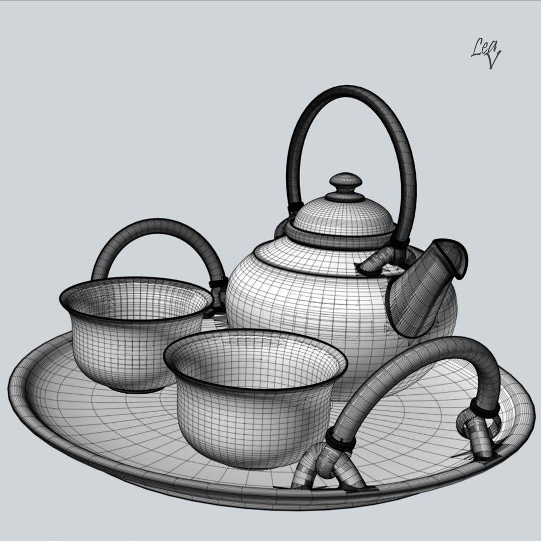 Ceramic Tea Set 3d Model