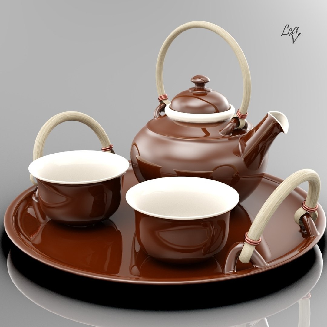 Ceramic Tea Set 3d Model