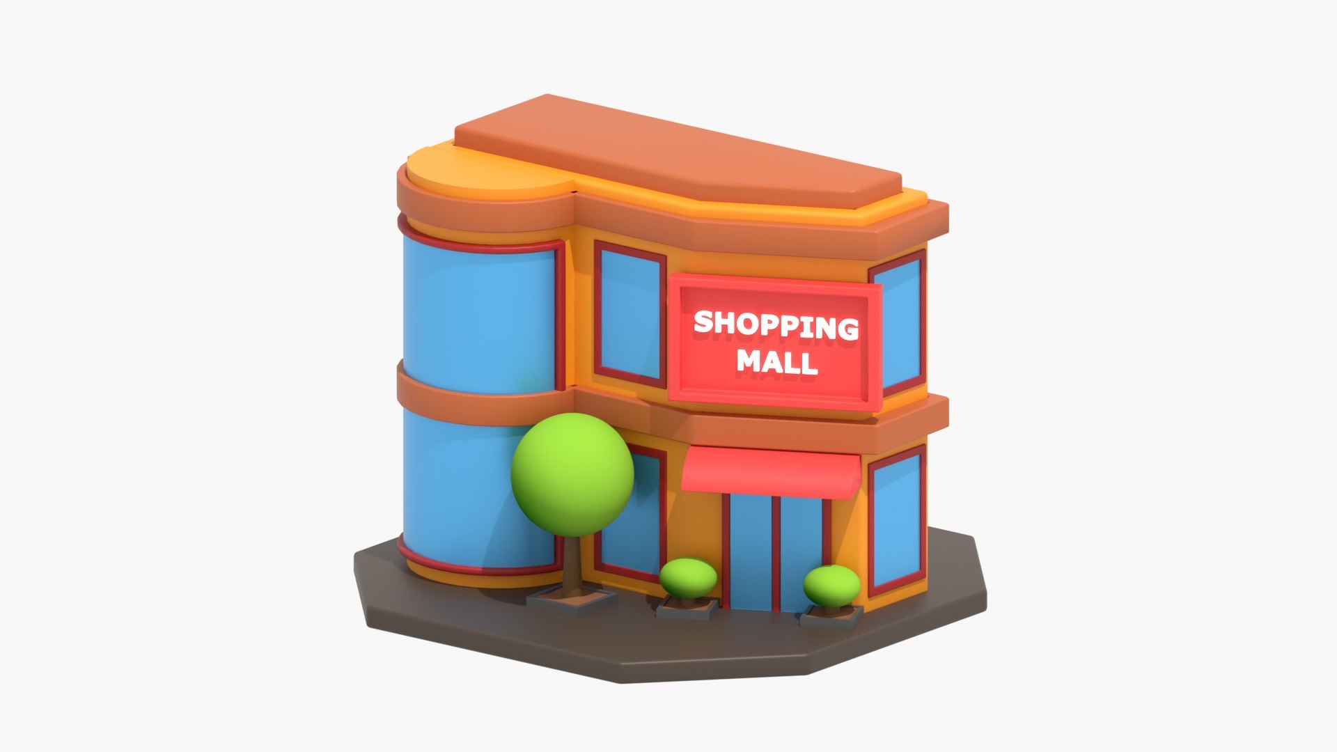 3D Model Shopping Mall 3D Illustration - TurboSquid 2235926