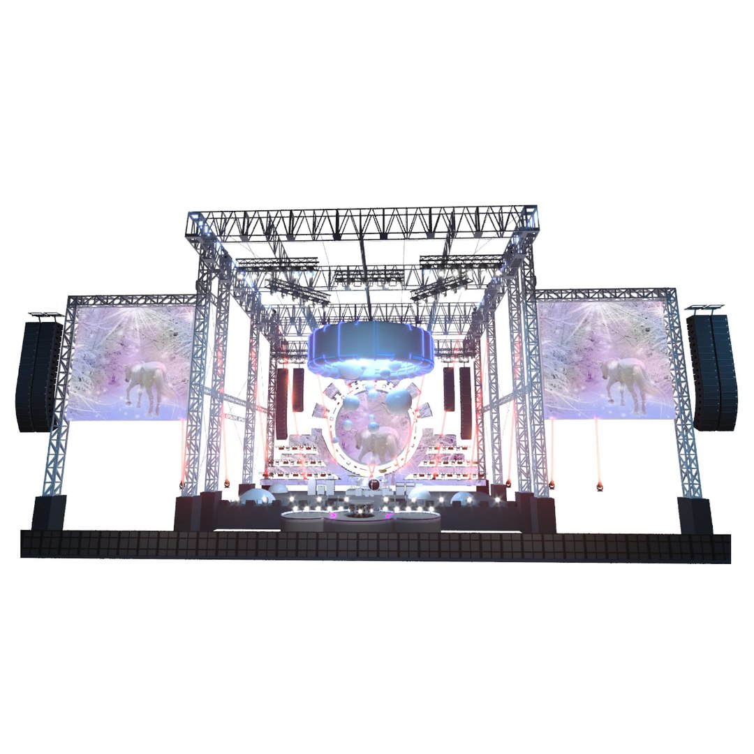 3D Concert Stage Futuristic Space - TurboSquid 2075152
