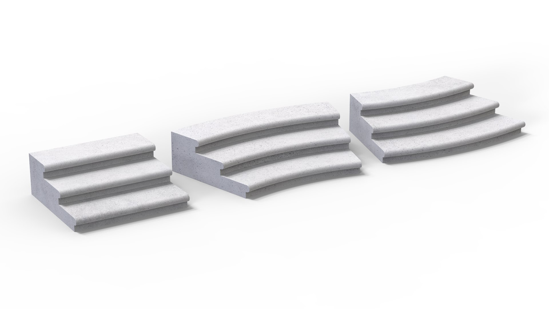 3D Model Concrete Stairs Rounded Corner - TurboSquid 2272991