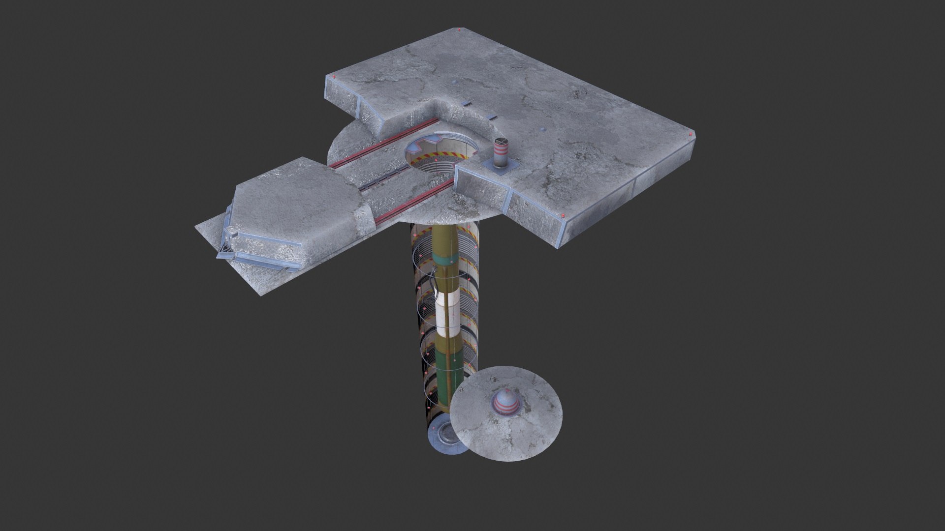 3D ICBM Minuteman 3 With Silo Model - TurboSquid 2077208