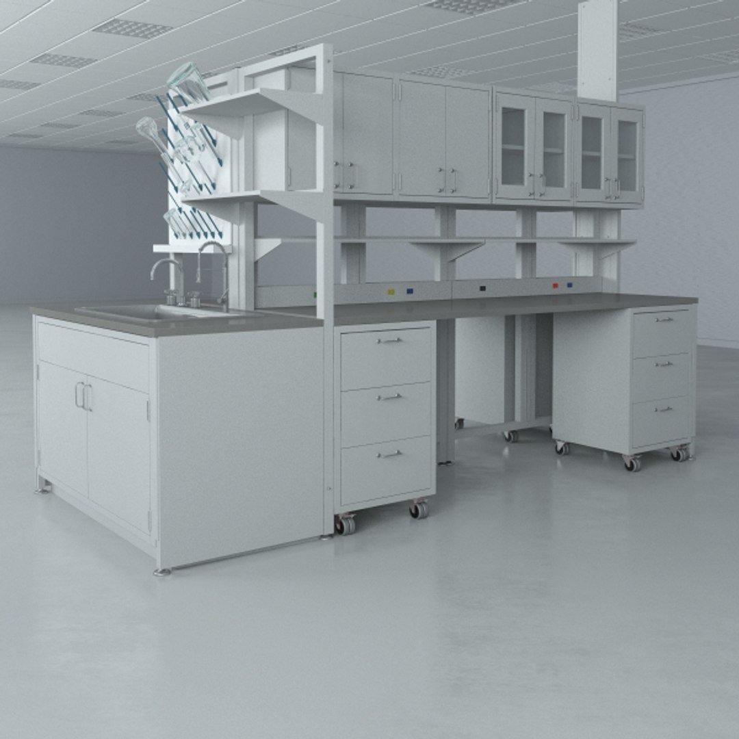 lab furniture typical set 3d max