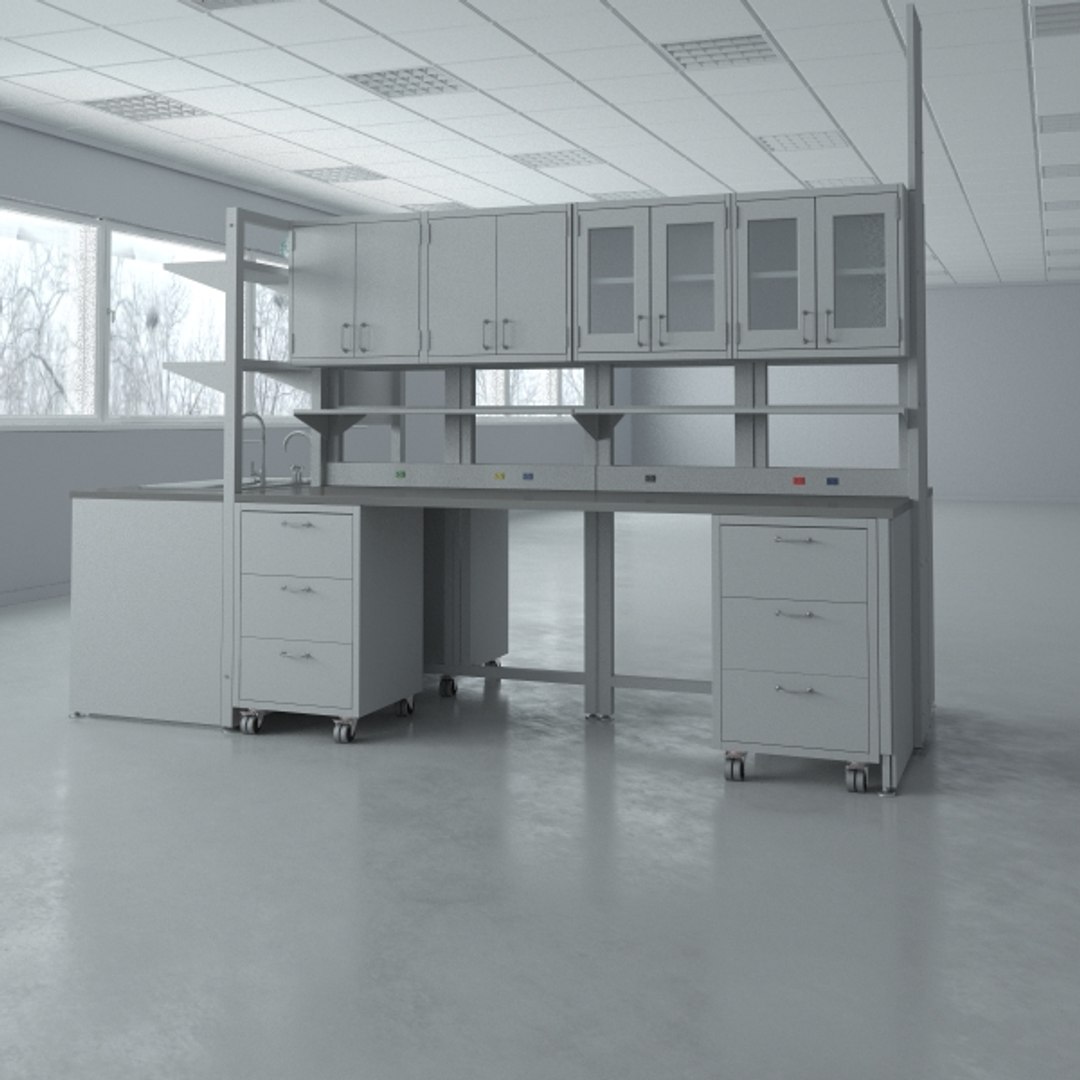 lab furniture typical set 3d max
