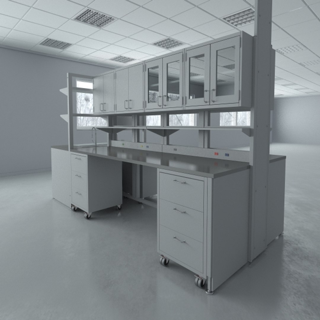 lab furniture typical set 3d max