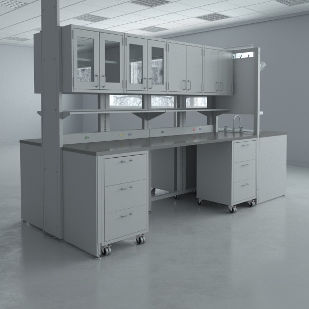 lab furniture typical set 3d max