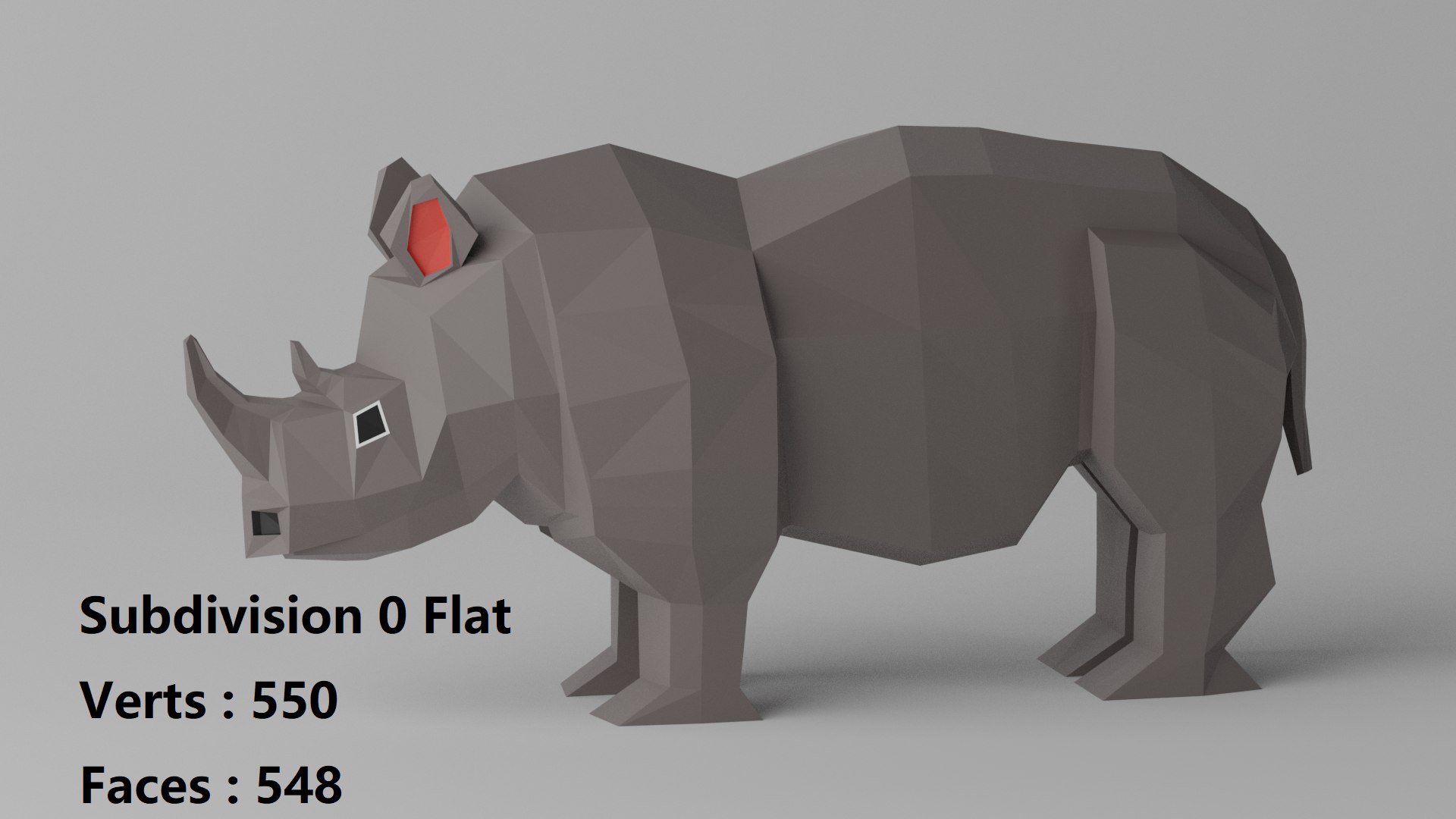 3D Cartoon Rhinoceros Rhino Model - TurboSquid 2104794