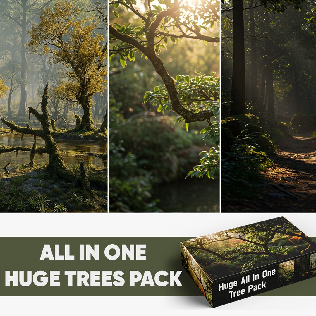 3D Model Huge All In One Tree Set Pack - TurboSquid 2391796