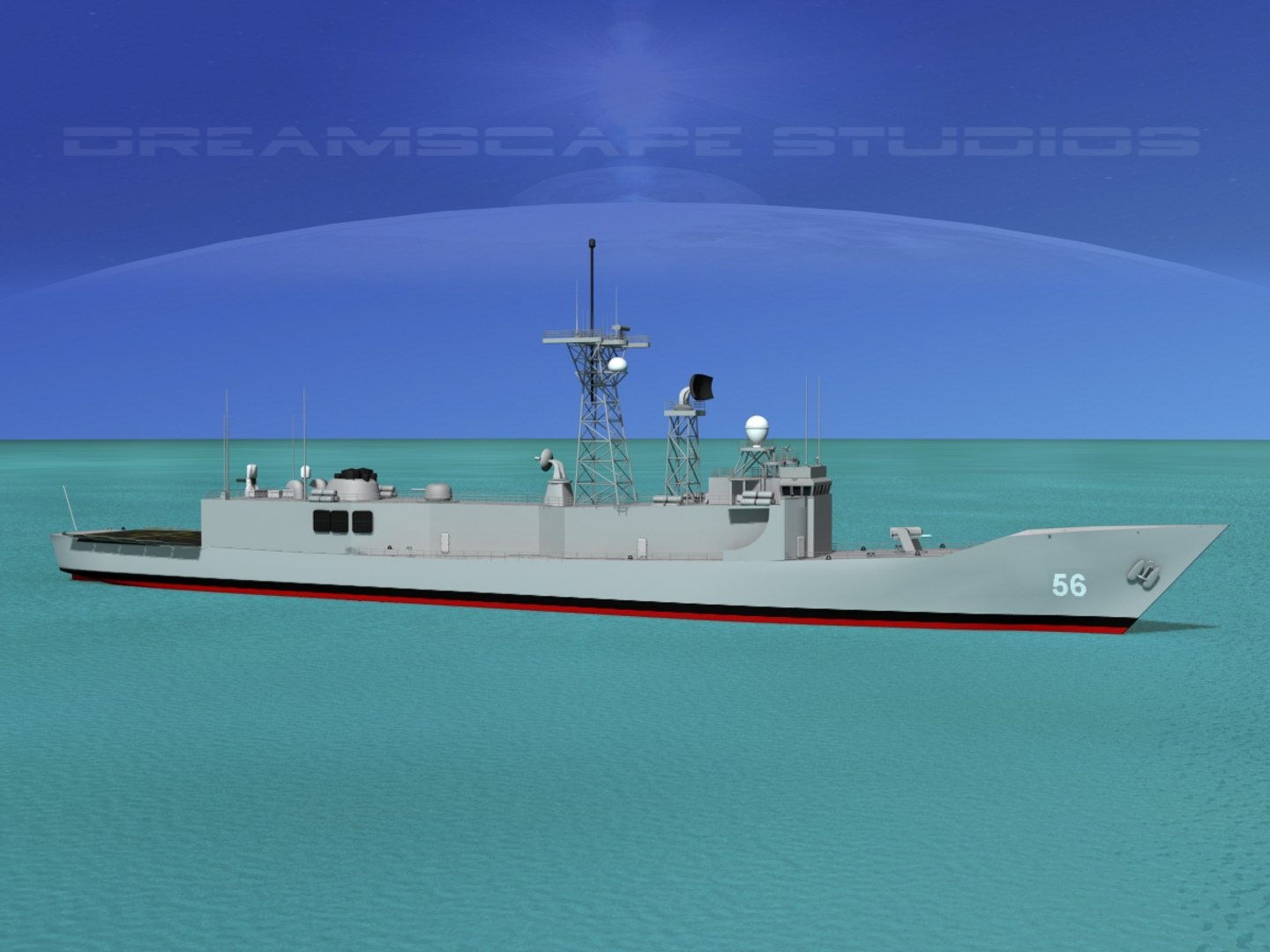 3d Perry Class Frigate Model