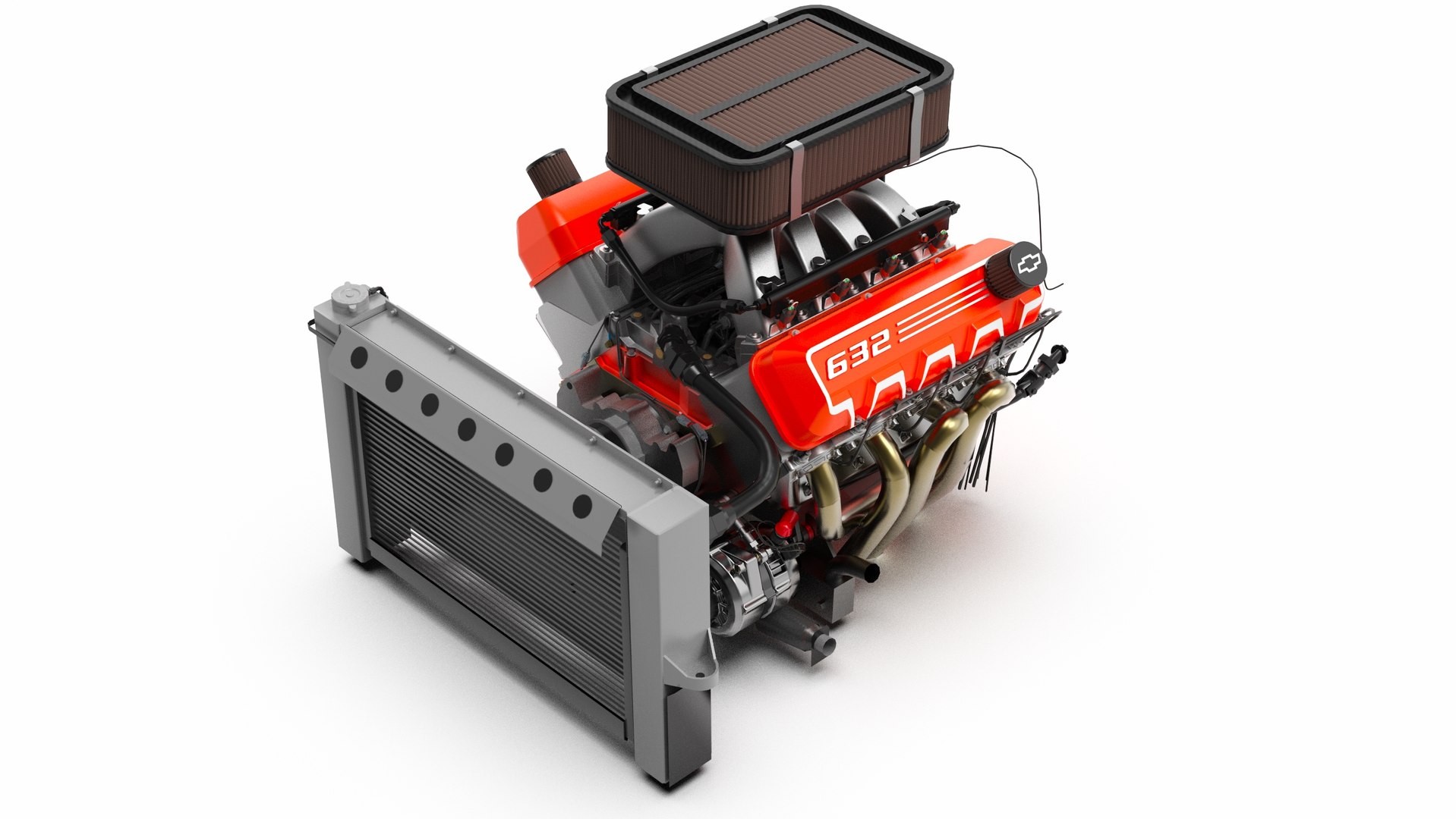 3D Chevy 632 V8 Racing Engine Model - TurboSquid 2321374
