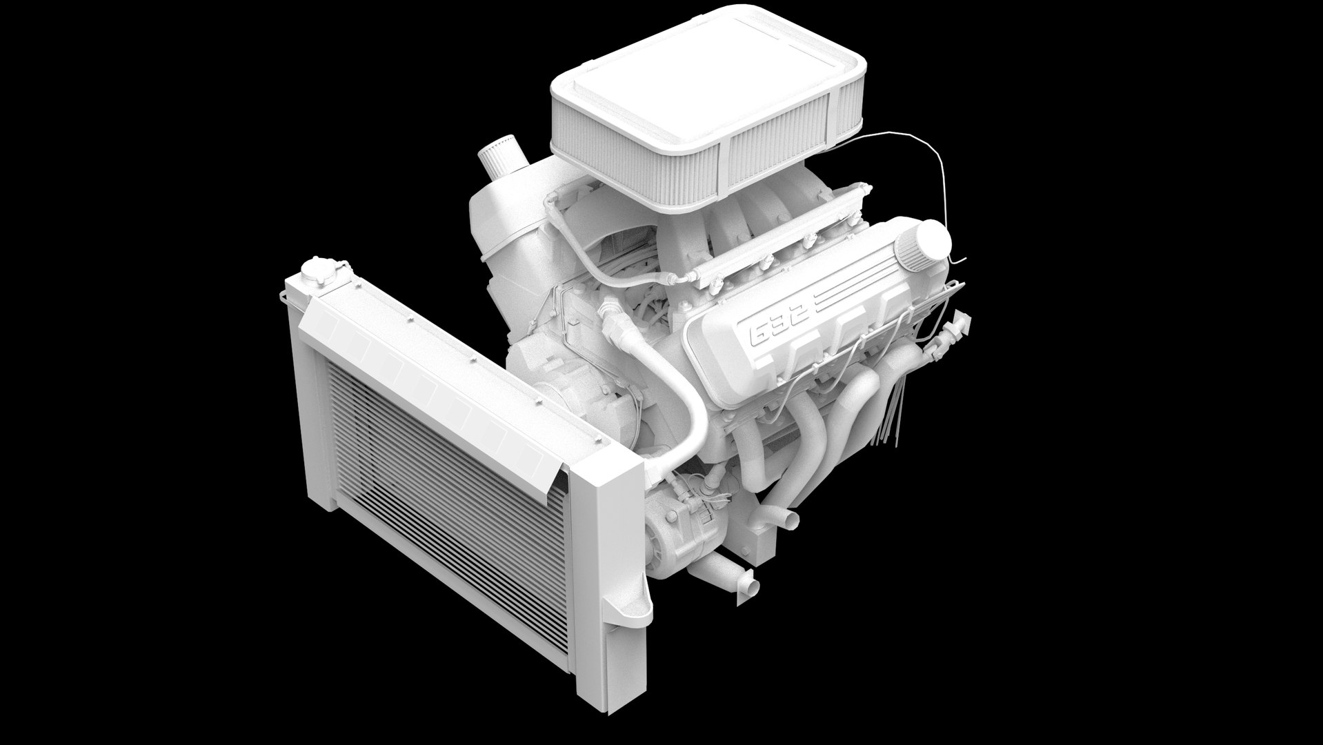 3D Chevy 632 V8 Racing Engine Model - TurboSquid 2321374