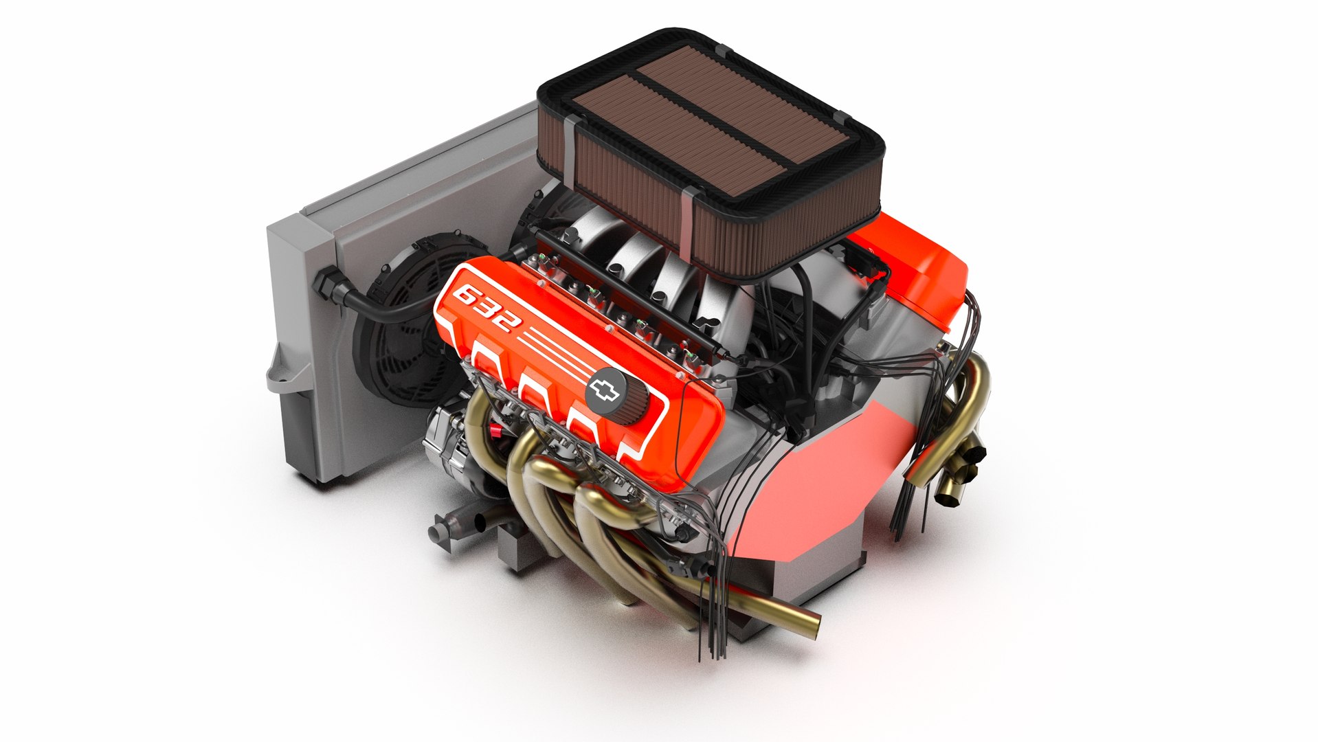 3D Chevy 632 V8 Racing Engine Model - TurboSquid 2321374