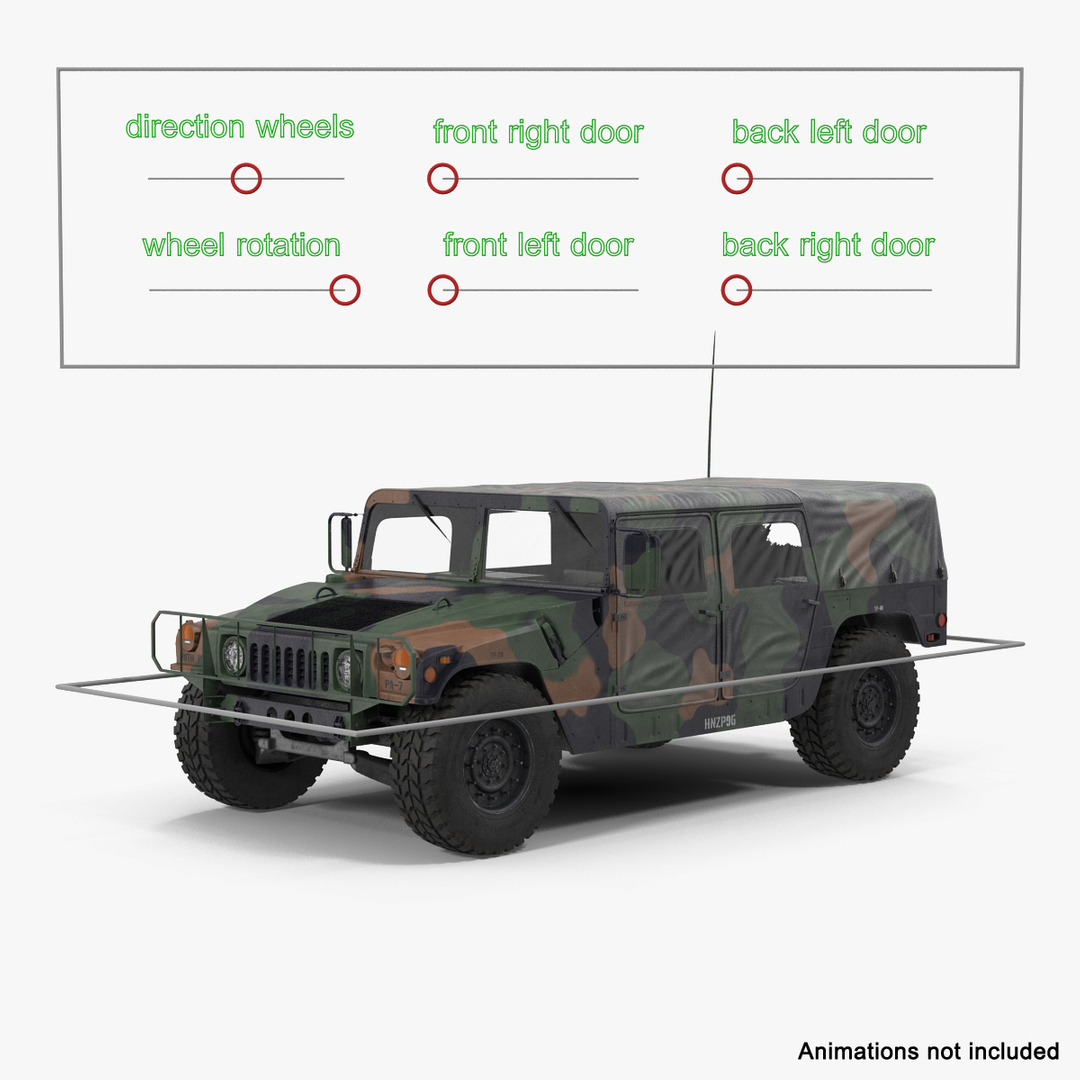 3d troop carrier hmmwv m1035 model