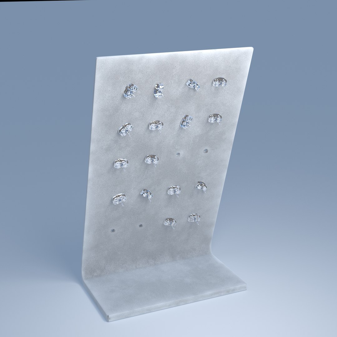 3D Earring Display With Earrings Model - TurboSquid 1929995
