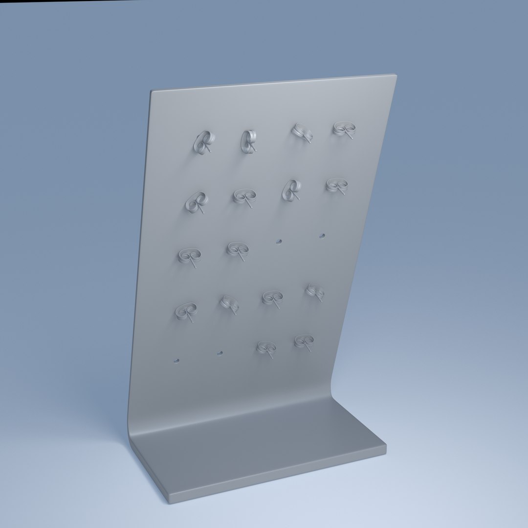 3D Earring Display With Earrings Model - TurboSquid 1929995