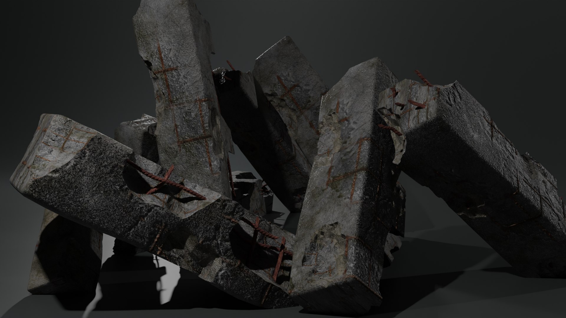 Broken Concrete 3D Model - TurboSquid 1842994