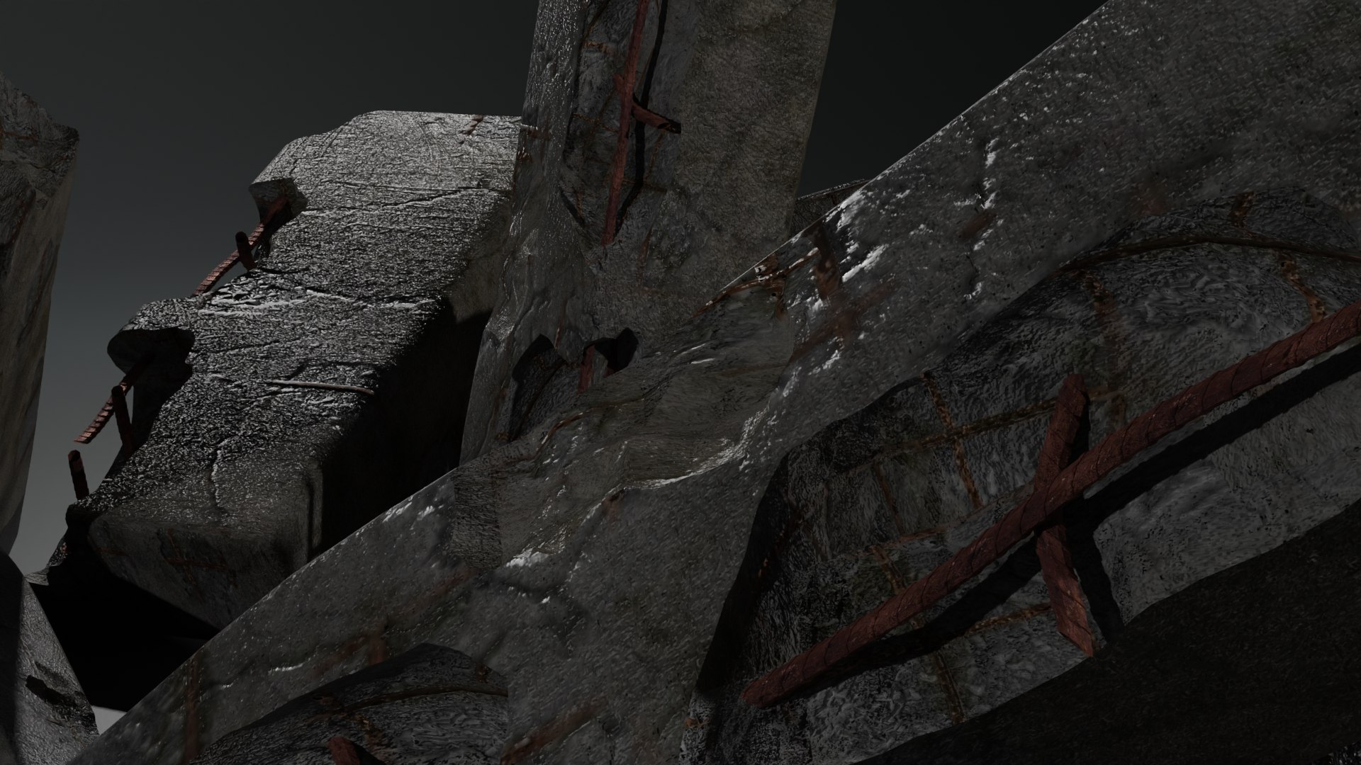 Broken Concrete 3D Model - TurboSquid 1842994