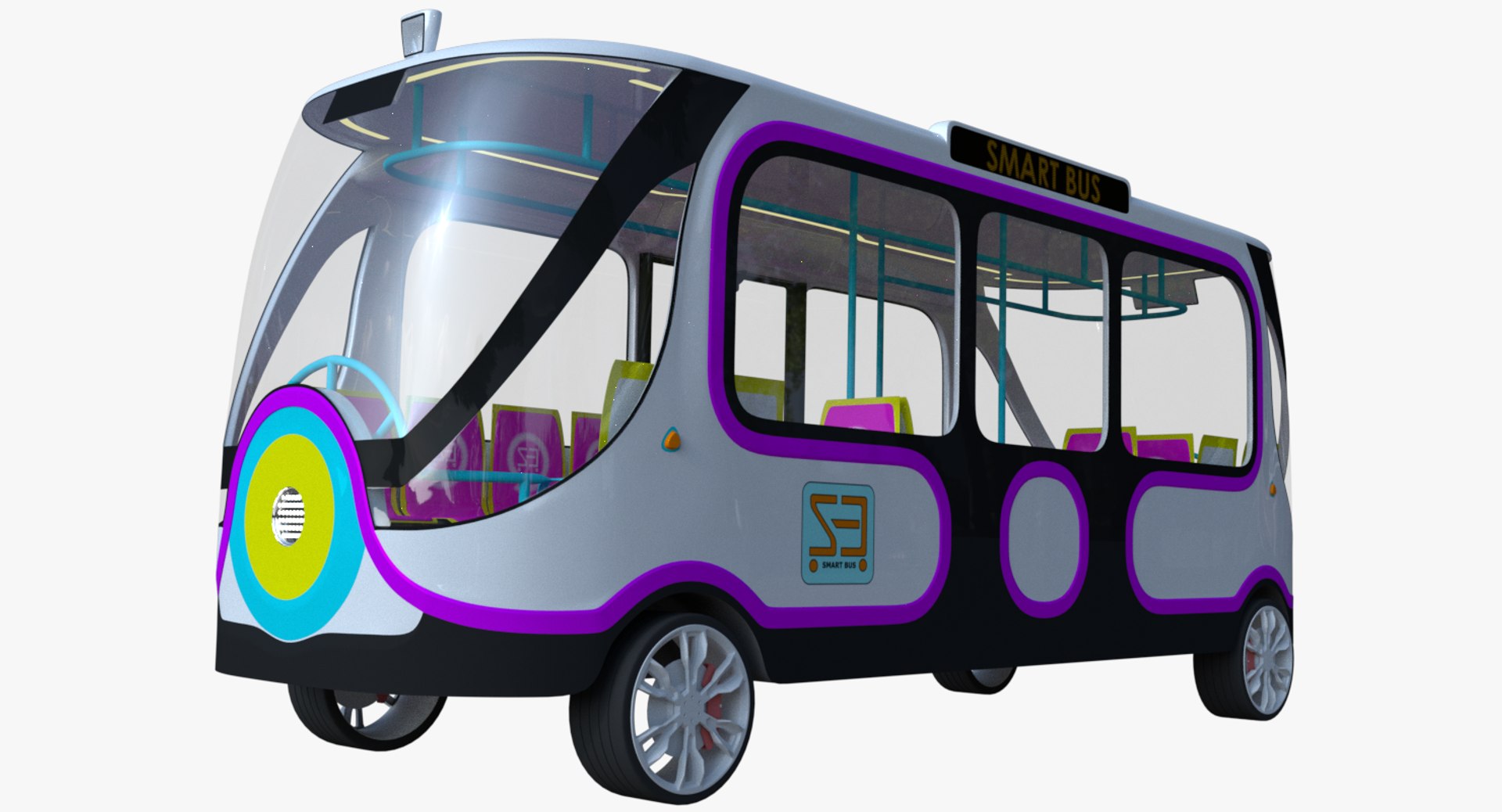 Smart minibus bus 3D model - TurboSquid 1167489