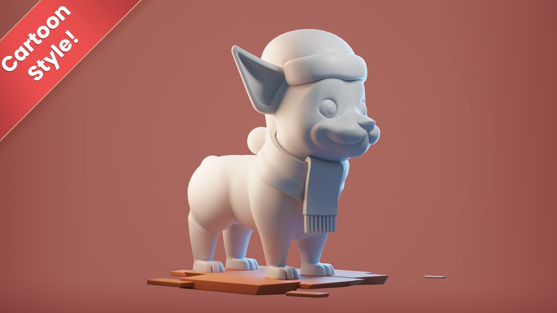 3D Dog Stylized Christmas Cartoon 3D Model - TurboSquid 2147804