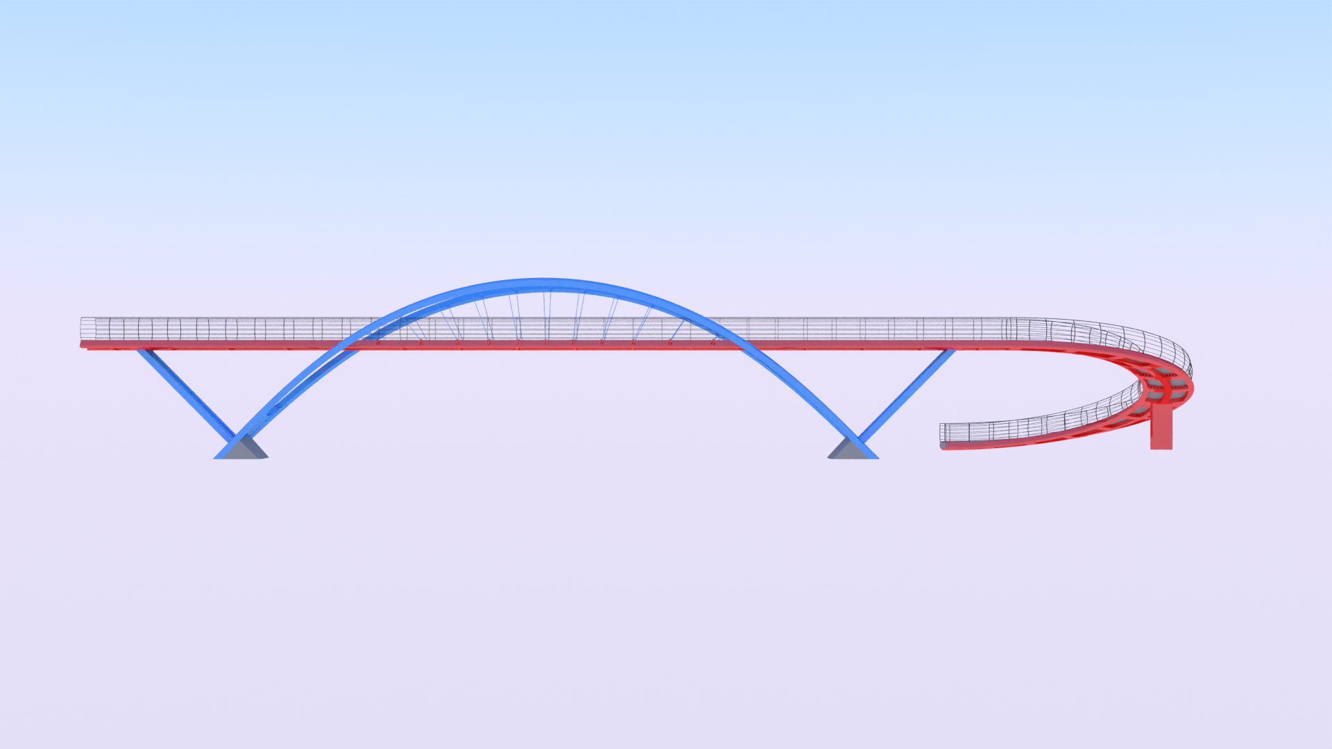 Bus Stop And Pedestrian Bridge 3D Model - TurboSquid 2191197