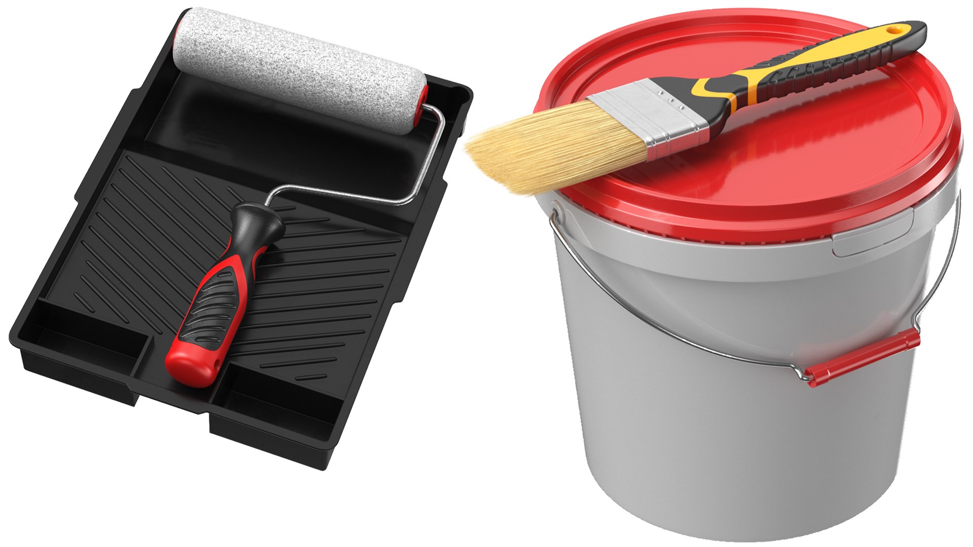 Detailed Three Painting Tools 3D model - TurboSquid 2085411