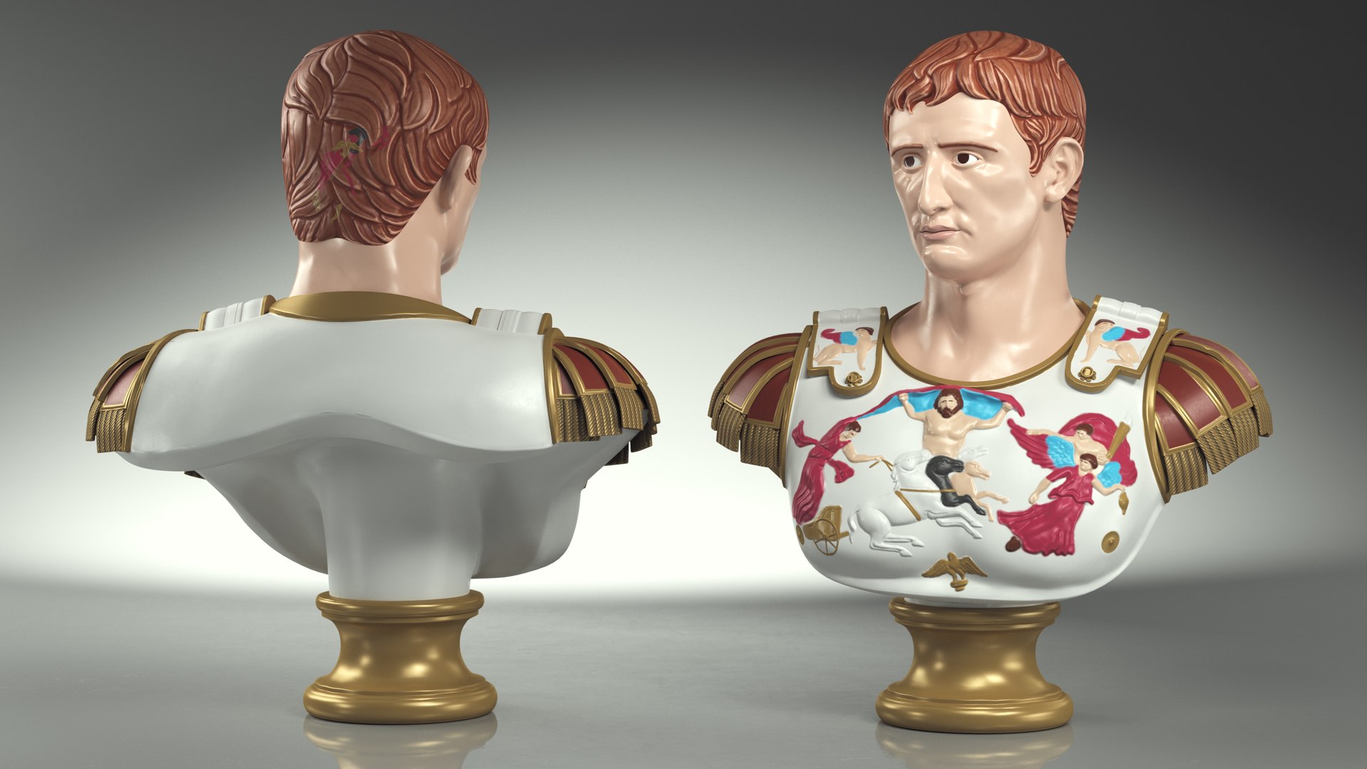3D Model Roman Emperor Augustus Stylized Bust - TurboSquid 2086157