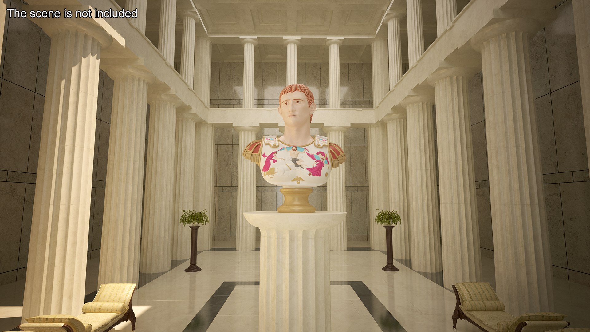 3D Model Roman Emperor Augustus Stylized Bust - TurboSquid 2086157