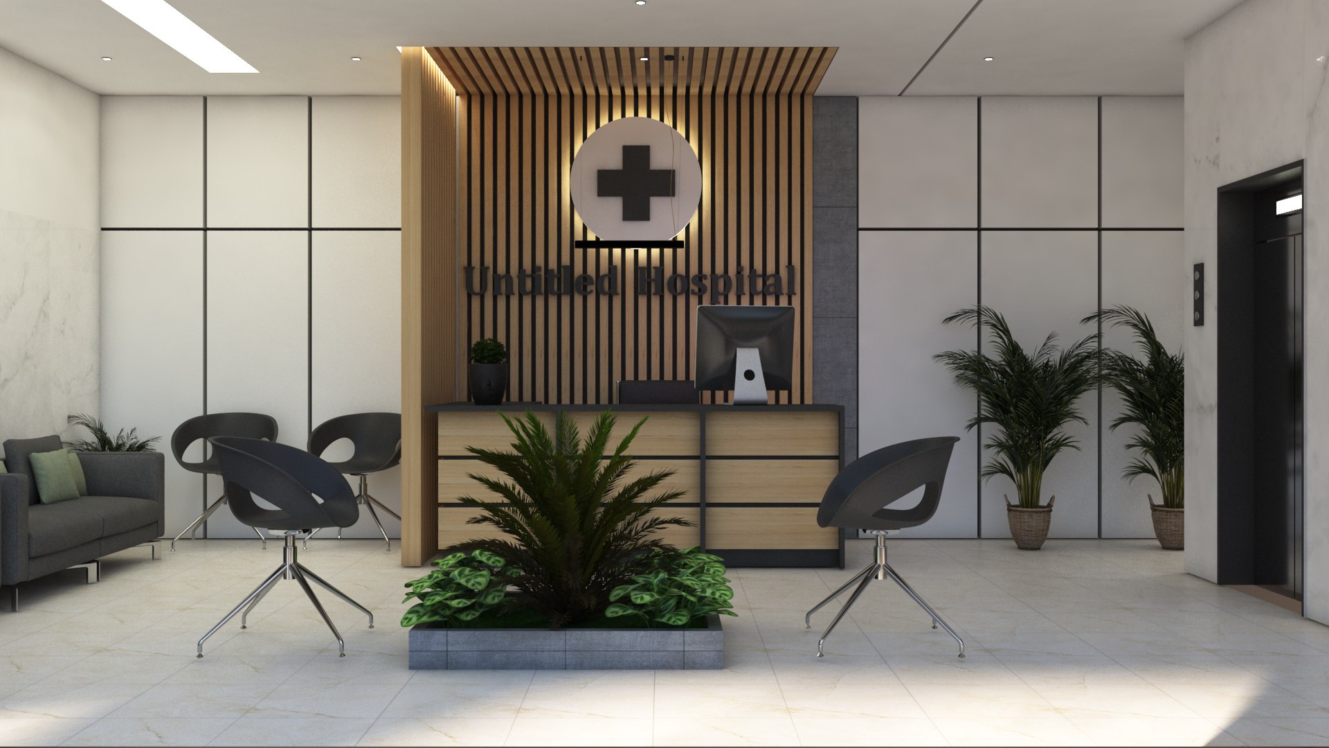 Reception Area OBJ 3D Model - TurboSquid 1775318