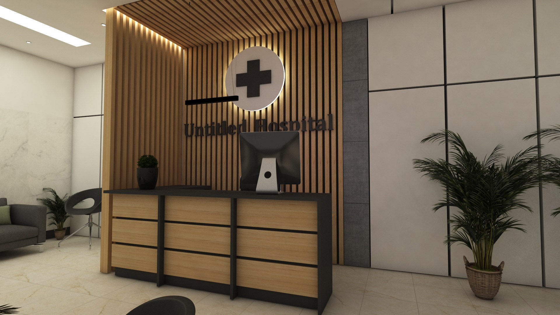 Reception Area OBJ 3D Model - TurboSquid 1775318