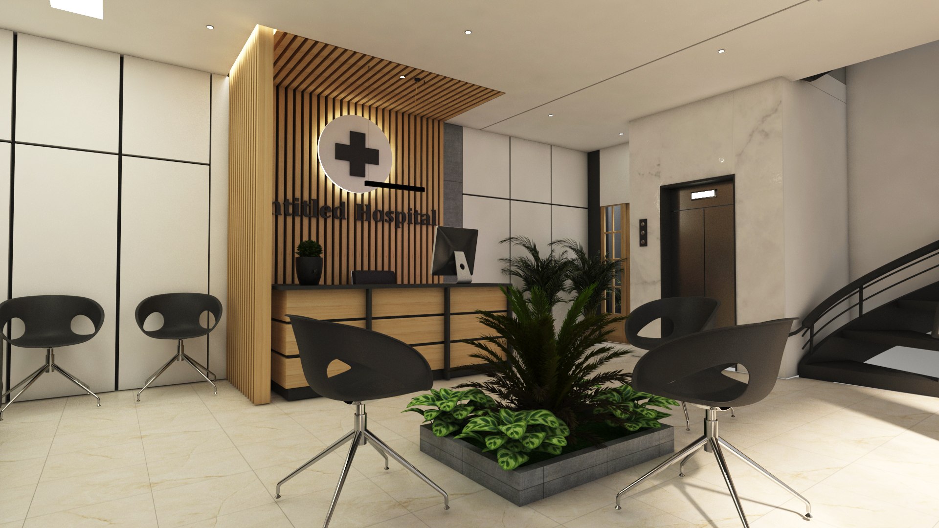 Reception Area OBJ 3D Model - TurboSquid 1775318