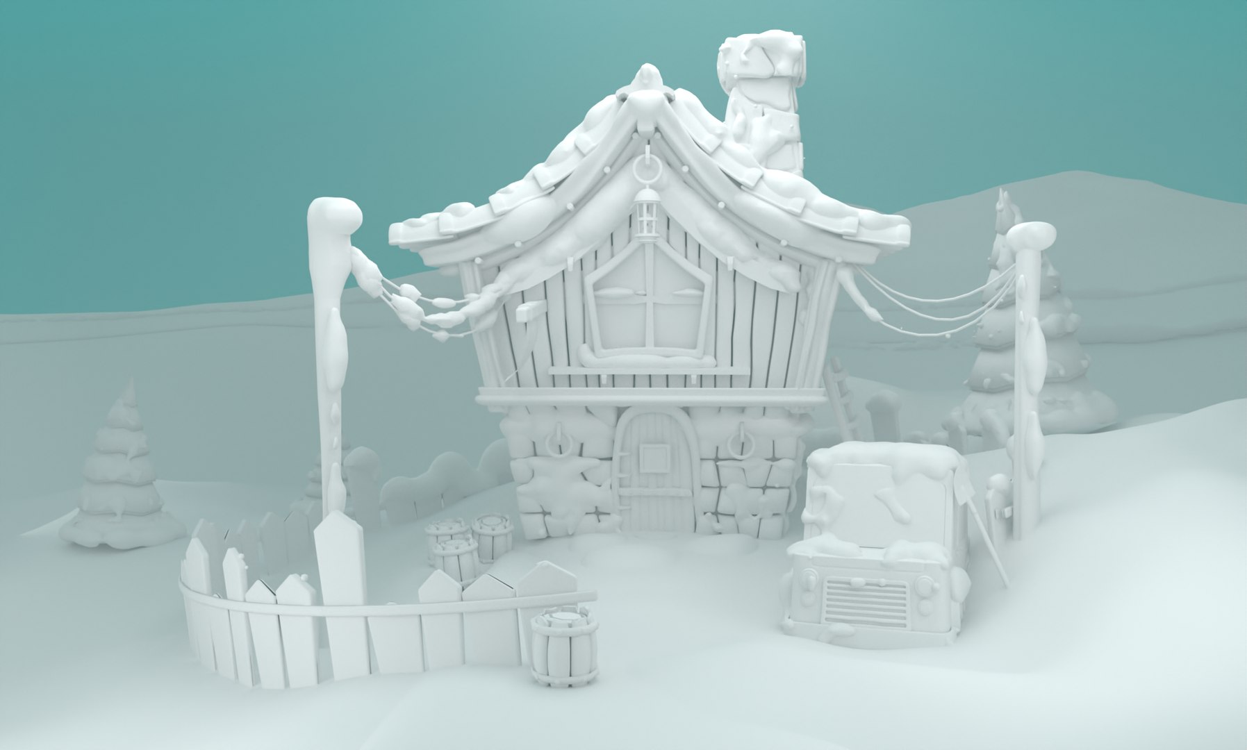 3D Winter House - TurboSquid 1501985